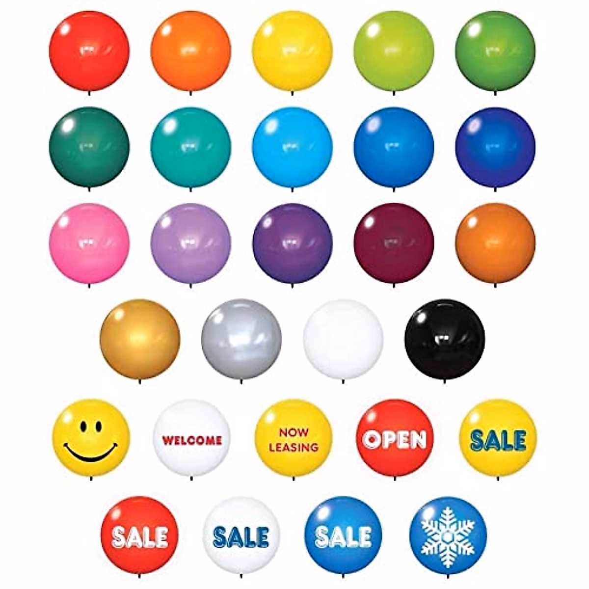 DuraBalloon - Weatherproof Reusable Balloon Cluster Pole Kit - Helium Free Plastic Outdoor Balloons