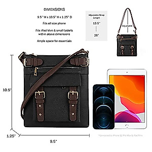 Jessie & James 2 Toned Belt Concealed Carry Crossbody Bag Gunbag Shoulder Purses For Women with Lock and Key | Black