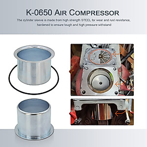 Thaekuns 2pcs K-0650 Air Compressor Cylinder Sleeve and Compression Ring Kit, Cable Air Compressor Service Kits for Craftsman DeVilbiss Porter Cable Compressor