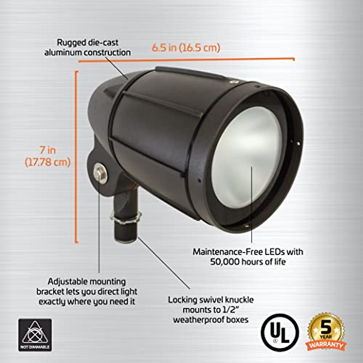 Newhouse Lighting BLF12BRZ 12-Watt Outdoor LED Flood Light, Weatherproof, Bronze