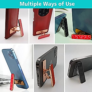 Leimonri Phone Kickstand, Vertical and Horizontal Bracket, 360 °Adjustable Angle Compatible with iPhone 14/14 Plus,Black/Rose Gold