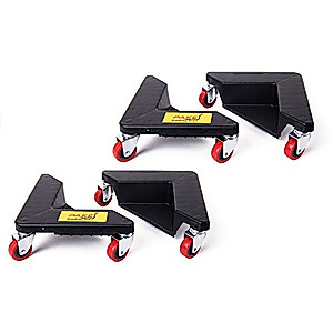Pake Handling Tools - Furniture Corner Mover 3 Wheel Dolly- Low Profile Wheel Dollies Set of 4-880 lb. Load Capacity