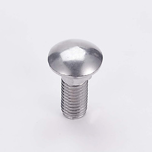 MroMax 2PCS Carriage Bolts M12x45mm Half Round Head Square Neck Bolt Fasteners 304 Stainless Steel Neck Carriage Bolt Silver Tone