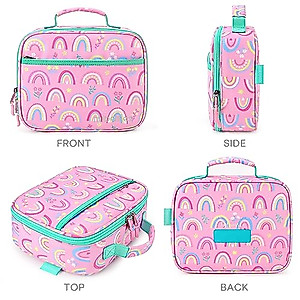 mibasies Kids Lunch Box for Girls and Boys Toddler Insulated Lunch Bag (Rainbow)
