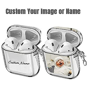 customgift, Custom Apple Airpods 1 & 2 Case, Black Airpod Pro 3 Cover Personalized with Name, Clear Black White TPU Cover DIY Picture, clear,black,white,fluorescent green orange