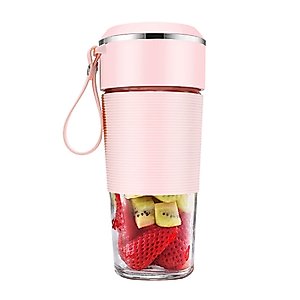 Firlar Portable Blender, 300ml USB Cordless Fast Juicer Personal Size Blender Small Juicer with 6 Blades Dual Power Model and Built-in Battery Juice Blender Suitable for Home, Outdoor, Travel