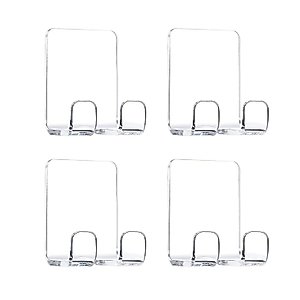 DGBRSM 4pcs Shaver Holder Hook Transparent Acrylic Self Adhesive Razor Holder Hooks Bathroom Kitchen Organizer
