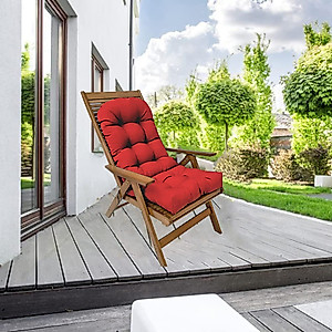 BOOMSHY Waterproof Adirondack Chair Cushion,44inch Rocking Chair Cushion,High Back Patio Cushions Indoor and Outdoor Furniture Chair Cushions Pads with Ties