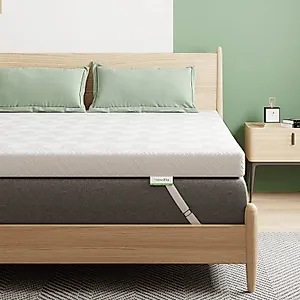 Novilla Full Mattress Topper, 4 Inch Gel Memory Foam Mattress Topper Full Enhance Cooling, Motion Isolation & Pressure Relieving, Non-Slip Design with Breathable Bamboo Charcoal Cover