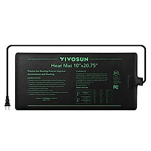 VIVOSUN Durable Waterproof Seedling Heat Mat Warm Hydroponic Heating Pad 10" x 20.75" MET Standard