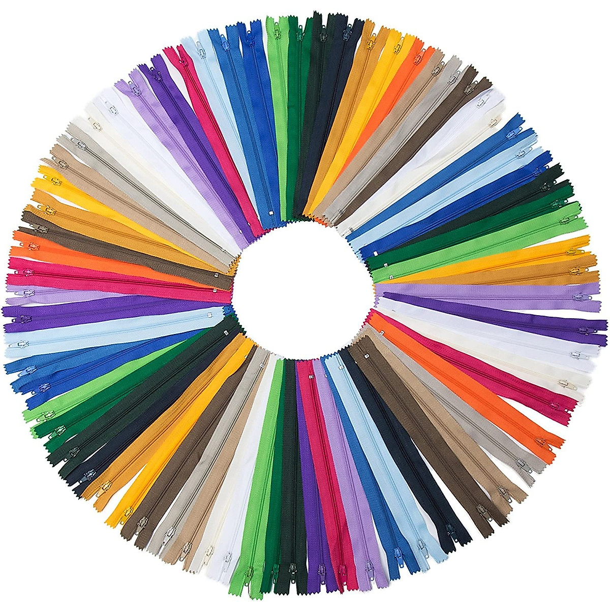 YAKA 60pcs 9 Inch Nylon Coil Zippers Sewing Zippers for Tailor Sewing Crafts (20 Color)