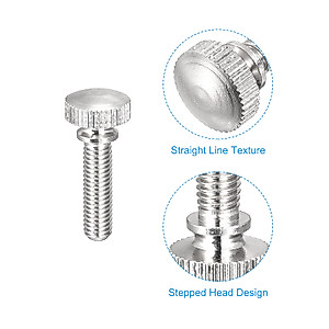 uxcell Knurled Thumb Screws, M5x20mm Brass Shoulder Bolts Grip Knobs Fasteners, Nickel Plated 10Pcs
