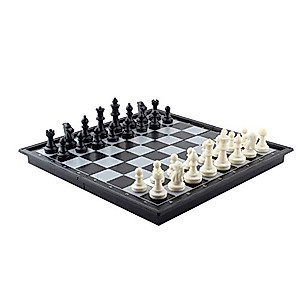 DINOBROS Magnetic Travel Chess Set with Folding Board Portable Chess Board Games Gift for Kids and Adults