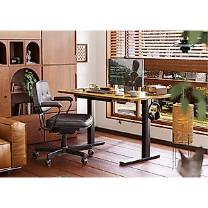 Claiks Standing Desk with Drawers, Stand Up Electric Standing Desk Adjustable Height, Sit Stand Desk Computer Workstation, 48 Inch, Rustic Brown