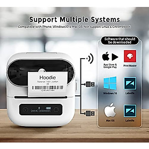 Phomemo M220 Label Maker, Upgrade 3 Inch Barcode Label Printer, Portable Sticker Maker Machine for Barcode, Name, Address, Labeling, Mailing, Home, Office & Small Business, Compatible with Phones&PC