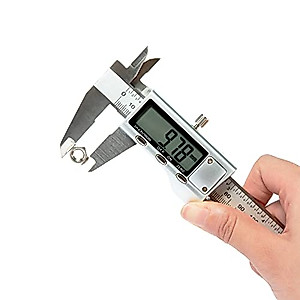 Beslands Digital Caliper 0-6"/0-150mm Electronic Vernier Caliper Measuring Tool, Digital Micrometer with Large LCD Screen, Stainless Steel, Inch Metric Conversion with Protective Case, Extra Battery
