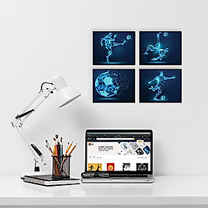 Soccer Wall Art Prints - Set of 4 (8x10) Unframed Soccer Posters - Soccer Room Decor For Men Kids Teenagers - Soccer Poster Set For Bedroom Man Cave - Soccer Wall Decor - Soccer Boys Bedroom Decor - X-Ray