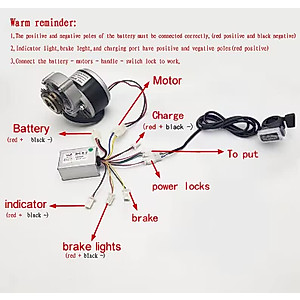 KIOPOWQ 36V 350W Electric Bike Left Side Drive Motor Kit Mountain Bicycle Conversion Kit with Thumb Throttle，Can Fit Most of Common Bicycle