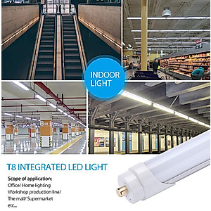 TRLIFE 8FT LED Tube Light, T8 8FT LED Bulbs 45W 5000K Daylight White FA8 Base LED Tube Lights, Fluorescent Light Bulbs Replacement, Frosted Cover, 5400Lumens, Dual-End Powered (12Pack)