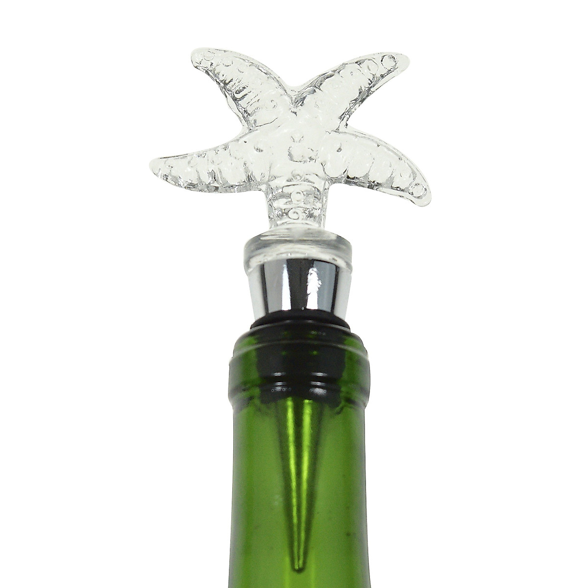 Glass Starfish Wine Stopper - Wine Bottle Stopper, Decorative, Unique, Eye-Catching Glass Wine Stoppers – Starfish Gifts, Beach/Nautical Décor, Wine Accessories Gift for Hostess - Wine Corker / Sealer
