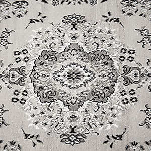Home Dynamix Premium Sakarya Traditional Medallion Border Area Rug, Gray, 21"x35" Rectangle