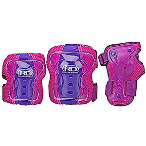 Roller Derby Pixie Adjustable Girl's Roller Skates with Protective Gear, Adjustable Sizing, Tri-Pack Protective Gear Included