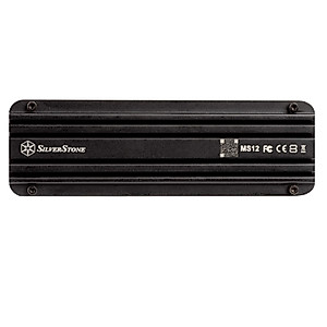 Silverstone MS12, 20Gbps SuperSpeed+ USB 3.2 Gen 2x2 Type-C to NVMe M.2 SSD Enclosure, Aluminum, Black, SST-MS12