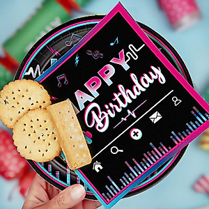 PYCALOW Music Theme Party Decorations Tableware - Music Notes Party Decorations, Paper Plate, Napkin, Cup, Disposable Cutlery, Music Birthday Baby Shower Party Supplies Dinnerware | 20 Guests