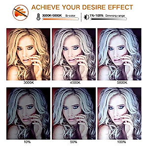 Ring Light, 19" Bi-Color LCD Display Ring Light with Stand, 55W 3000-5800K CRI≥97 Light Ring for Vlogging Selfie-Portrait Live Stream Video Photography Shooting