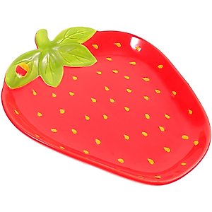SHERCHPRY Cereal Bowl Ceramics Dishes Strawberry Bowl Serving Plates Fruit Shape Dish Dessert Plates Appetizer Tray Dinnerware for Dip Sauce Nuts Candy Fruits Snacks Mixing Bowl