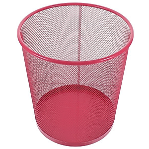 Ciieeo Barbed Wire Office Corner Basket Waste Basket Pink Plastic Storage Bins Small Trash can Trash can Household Iron Wastebasket Trash bin Metal Basket Small Metal Storage Box