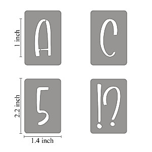 1 Inch Alphabet Letter Stencils for Painting - 42 Pack Letter and Number Stencil Templates with Signs for Painting on Wood, Reusable Letters and Numbers Stencils for Chalkboard Wood Signs & Wall Art