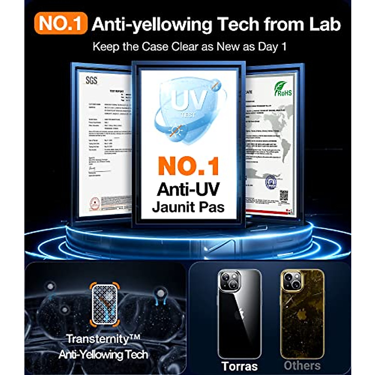 TORRAS Crystal Clear Designed for iPhone 14 Case, [Non-Yellowing] Slim Fit Ultra Thin [Military Drop Protection] Soft Silicone TPU Shockproof Protective Cover Case for iPhone 14 6.1 Inch, Clear