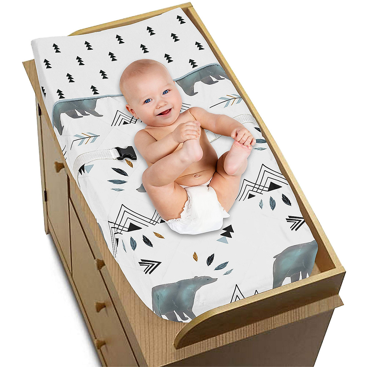 Changing Pad Cover for Bear Mountain Watercolor Collection by Sweet Jojo Designs