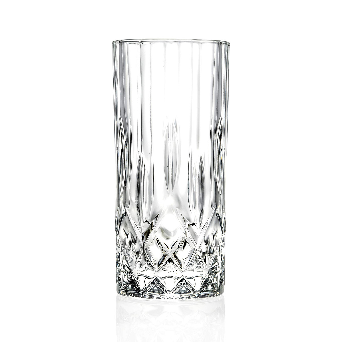 Barski Highball - Glass - Set of 6 - Hiball Glasses - Glass Crystal - Beautiful Designed - Drinking Tumblers - for Water, Juice, Wine, Beer and Cocktails - 13 oz Made in Europe