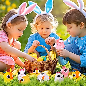 6 Pack Jumbo Golden Easter Eggs Fillers Eye-pop Fidget Toys, Easter Basket Stuffers Animals Easter Eggs with Toys Inside, Large Surprise Gold Egg for Kids Boys Girls Toddlers Easter Hunts Party Favors