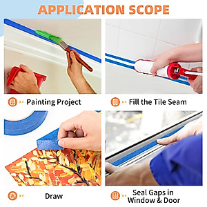 KICNIC Blue Painter's 1 Roll, Multi Surface Masking Tape 0.7 Inch x 60 Yard, Painting and Decoration Supplies, Indoor and Outdoor Use