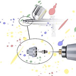 SAGUD Airbrush Nozzle Needle Cap 0.2mm 0.3mm 0.5mm Replacement Accessories Parts with Wrench for Air Brush Spray Gun Kit