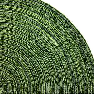 Red-A, Placemats, Round Placemats for Dining Table Set of 4 Woven Heat Resistant Non-Slip Kitchen Table Mats Diameter 14 Inch(Hunter Green)