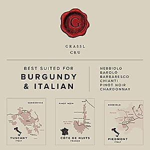 Grassl Cru Wine Glass, Hand-Blown Crystal Wine Glass for Burgundy Red Wine like Chardonnay and Pinot Noir