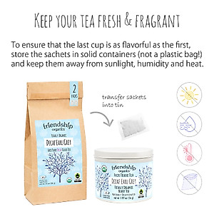 Friendship Organics Decaf Earl Grey Tea Bags, Organic and Fair Trade 36 Count