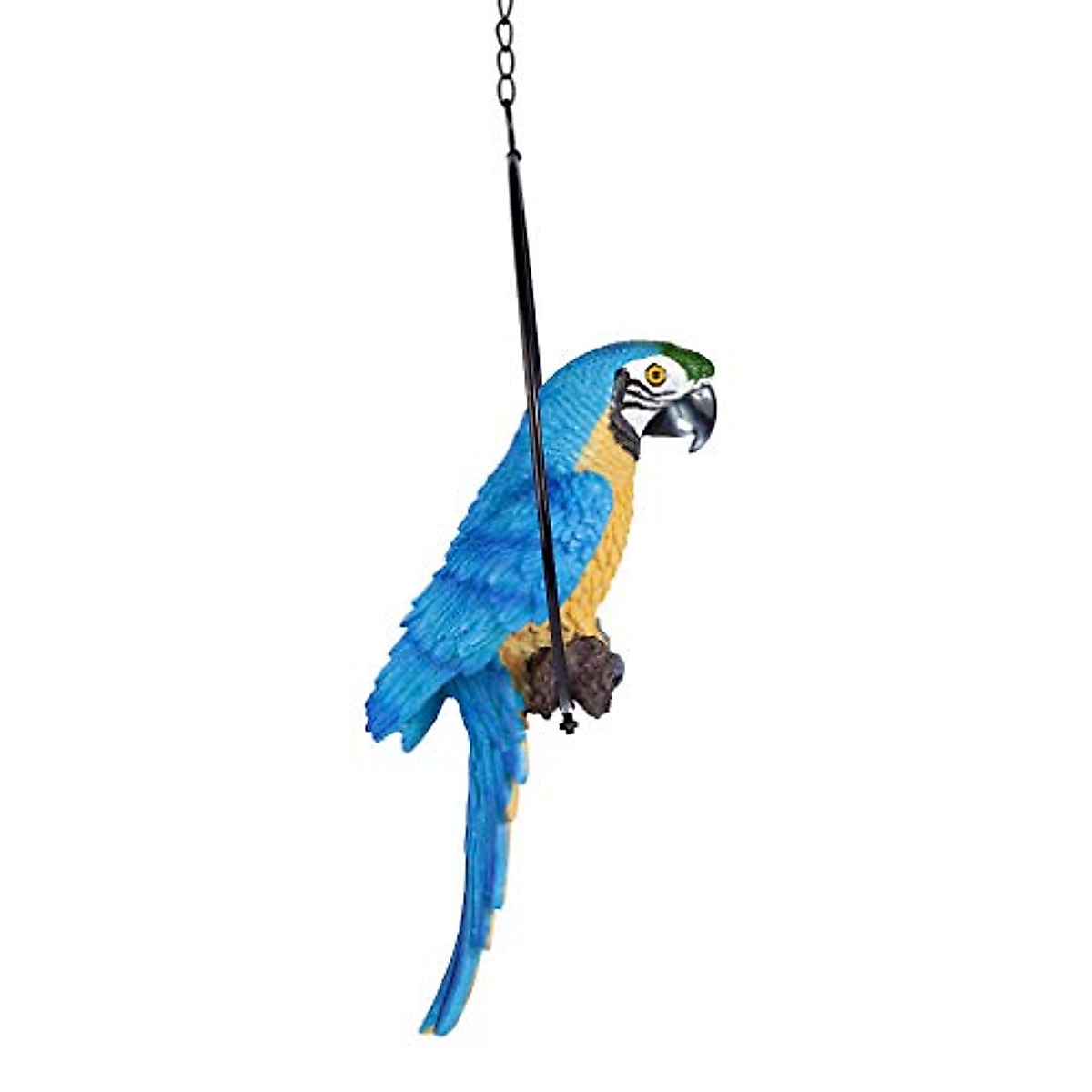 Design Toscano Polly in Paradise Parrot Hanging Bird Ring Perch Statue, Medium, Full Color Finish