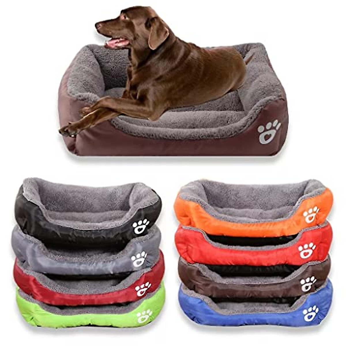 WXBDD Nest Dog Baskets Mat Autumn Winter Waterproof Kennel Large Pet Cats Dogs Bed Warm Cozy Dog House Soft Fleece (Color : E, Size : 80x60cm)