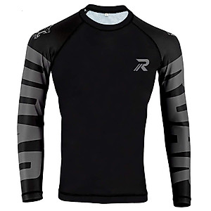 Roar Rash Guard Short Sleeve MMA Grappling Jiu Jitsu Training Gear Fight Shirts (Large, Dragon Sleeve)