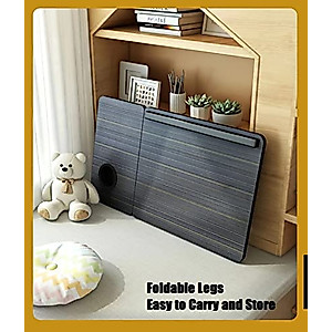 Laptop Desk for Bed Couch,Lap Desk for Laptop,Portable Laptop Stand for Desk,Small Adjustable Laptop Desk,Foldable Bed Table for Laptop and Writing, Bed Tray Table with Cup Holder(Black)