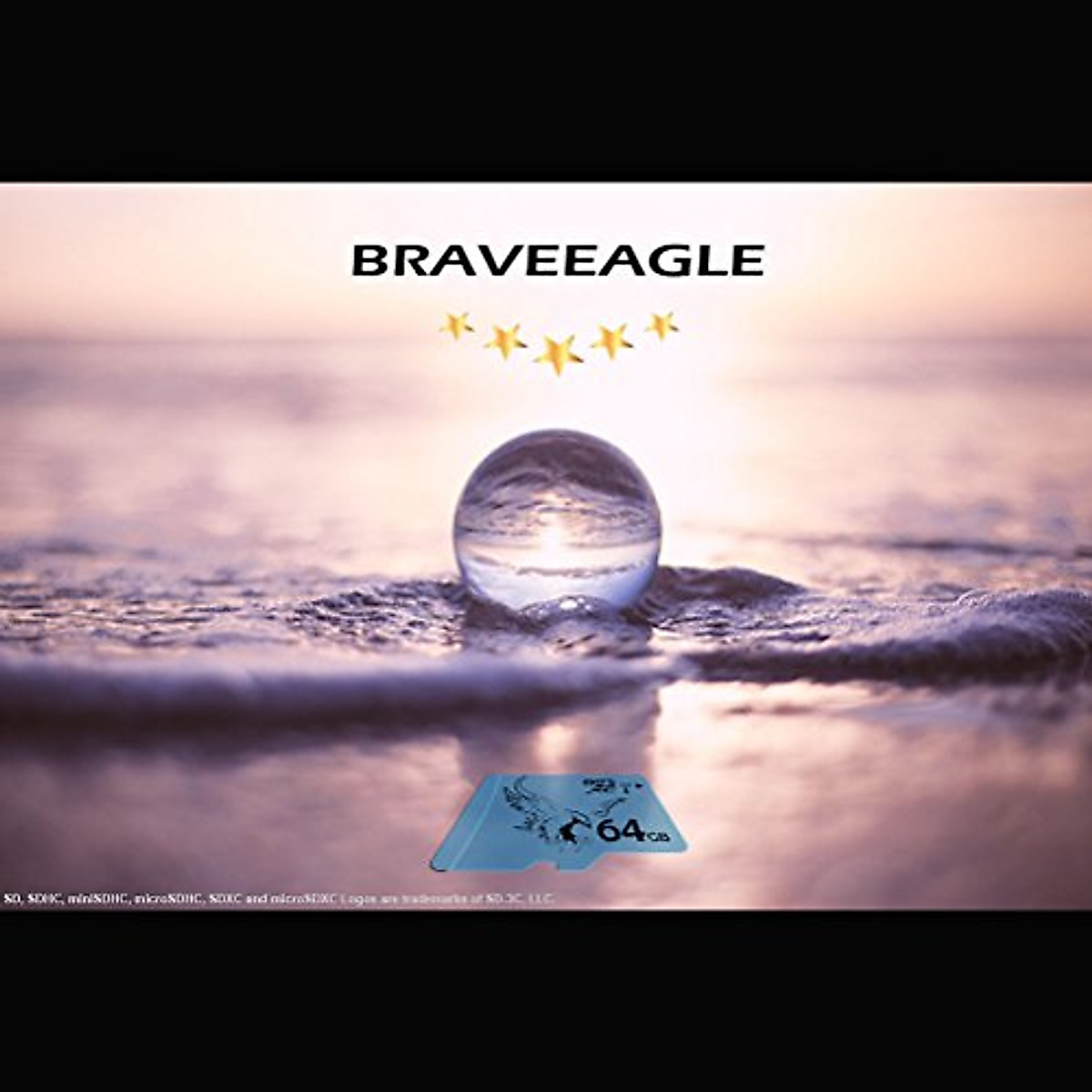 BRAVEEAGLE 64GB microSD Card Class 10 SD Memory Card UHS-1 for Camera/Drone/Dash Cam (64GB U1)