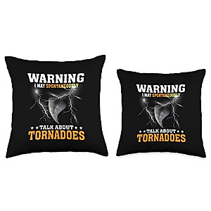 Meteorology Weather Forecast Climate Research Warning I May Spontaneously Talk About Tornadoes Weather Throw Pillow, 16x16, Multicolor