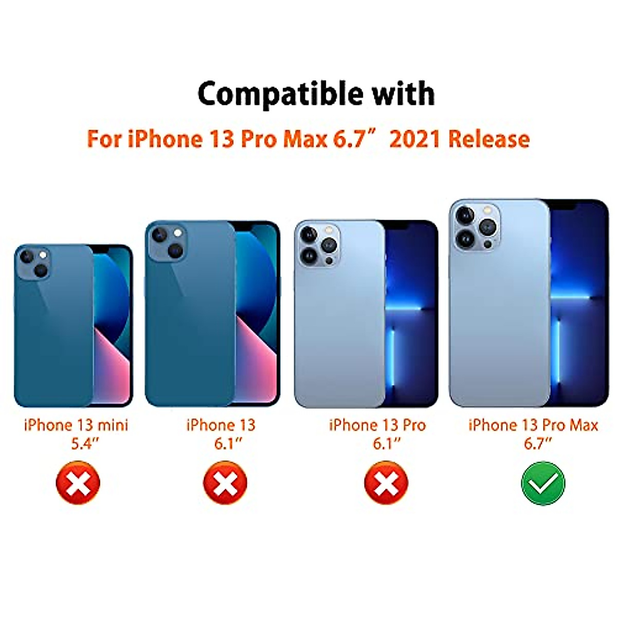 Crossbody Case for iPhone 13 Pro Max Phone Case Wallet Purse with Lanyard Strap Credit Card Holder 6.7'', PU Leather Protective Handbag Zipper Women Girl (Black)