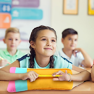 CroBlissful Cute Pencil Pillow Kids Classroom Plush Pillow Large Throw Pillow Back School Cushion Creative Cute Pencil Plush for Reading Room Decoration Birthday Party Teacher Gift