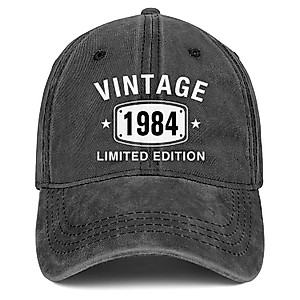 40th Birthday Gifts for Men Women Hats Vintage 1984 Baseball Cap Limited Edition Black
